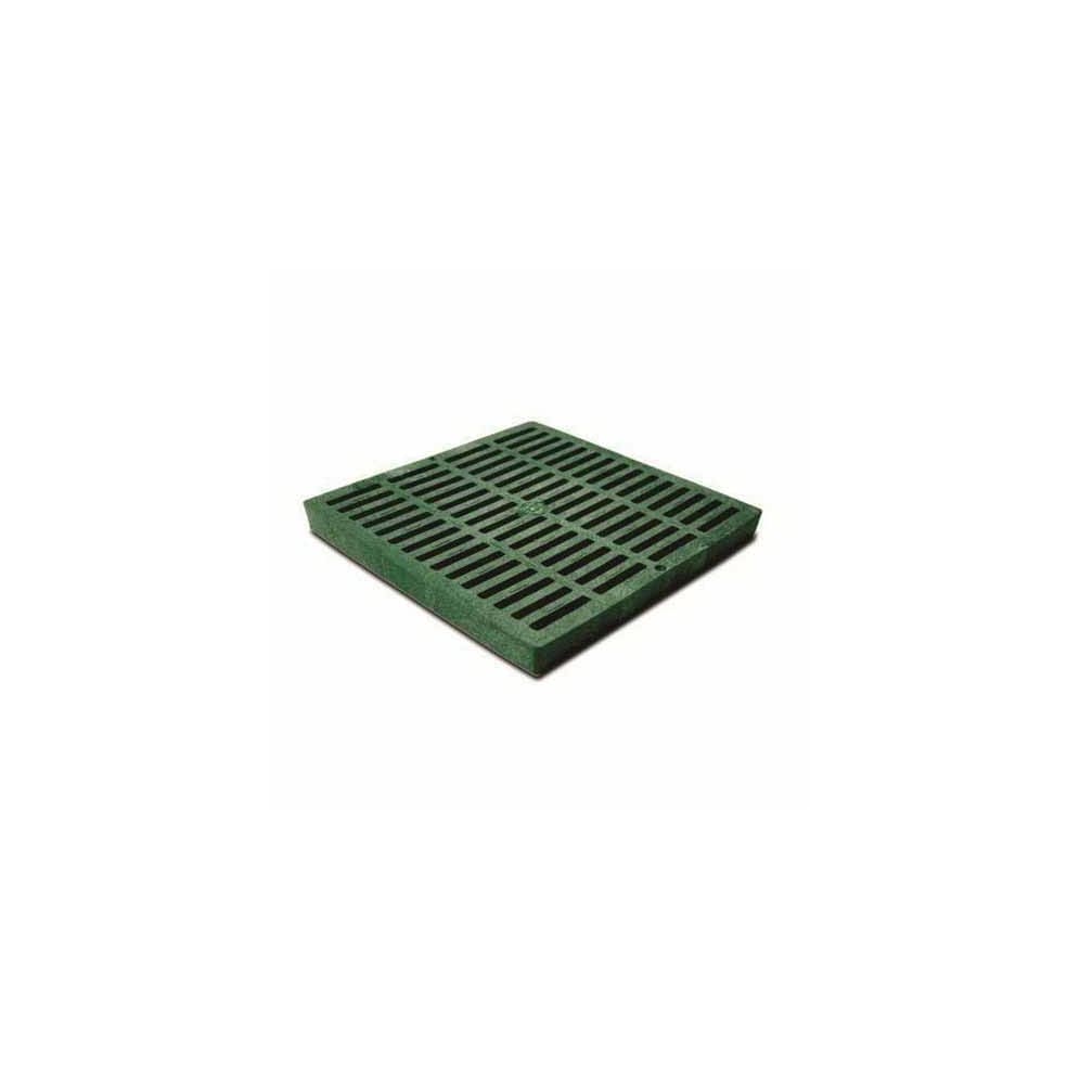 12" x 12" Square HDPE Green Catch Basin Flat Drain Grate | NDS1212