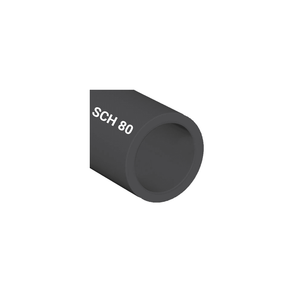 1" Sch. 80 PVC Pipe, Dark Gray 20' Lengths - Plain End